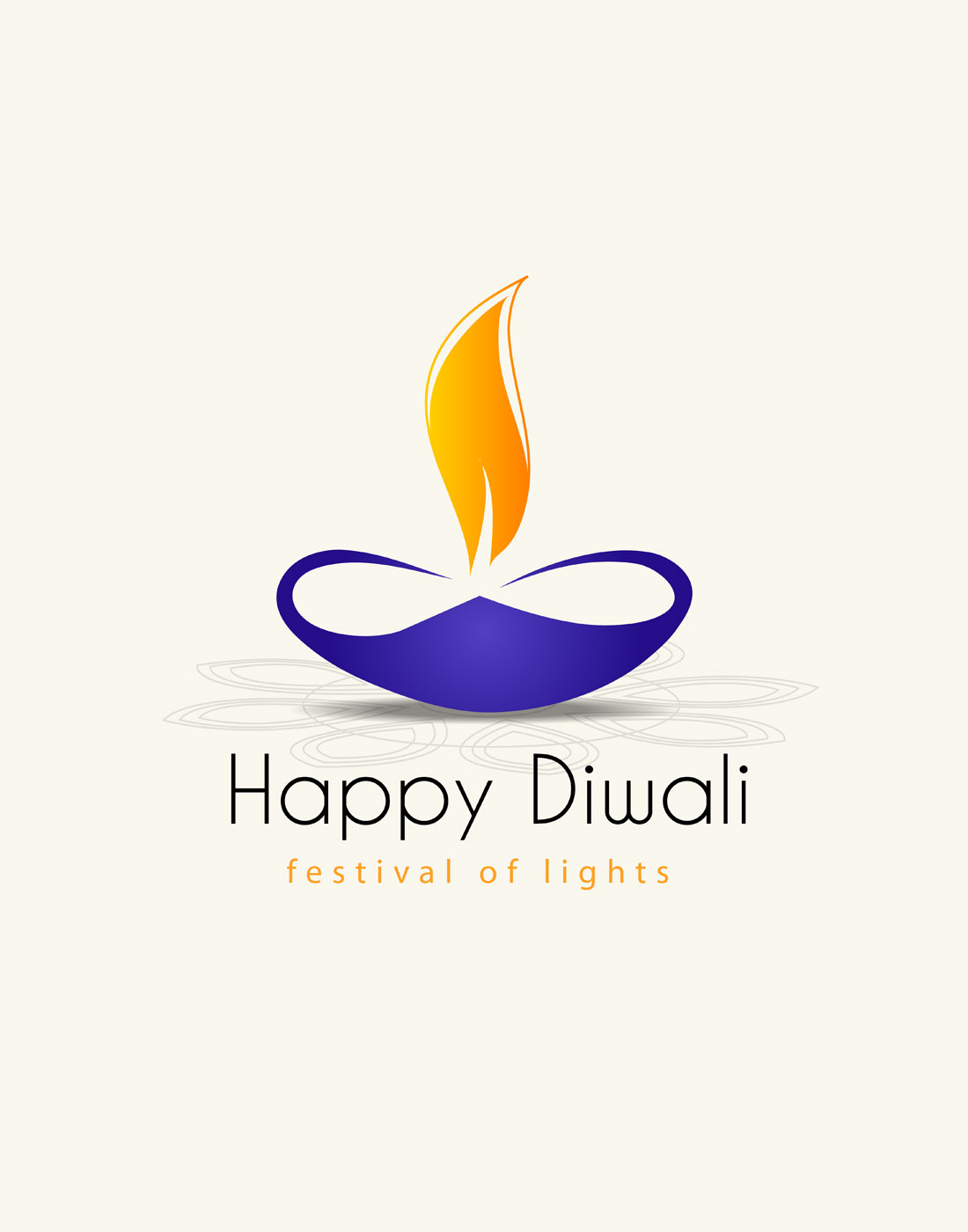 Diwali Lamp Vector Template