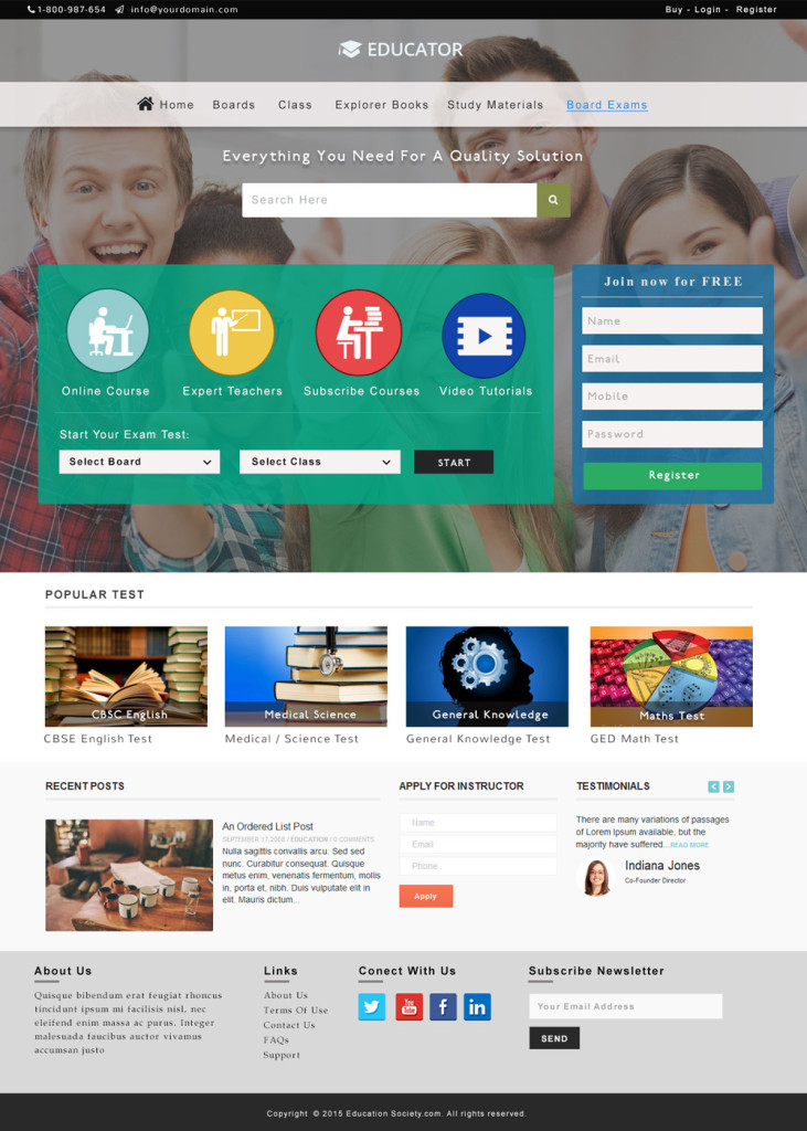 Free Online Examination Template