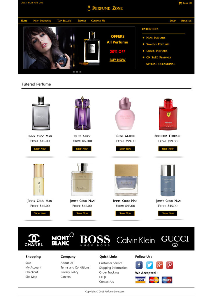 Free Perfume Website template