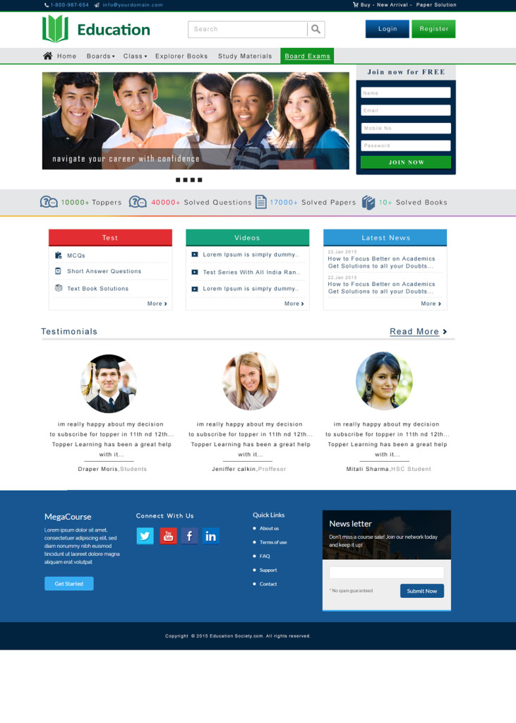 Free University Template - Free Website Templates Download - Psd ...