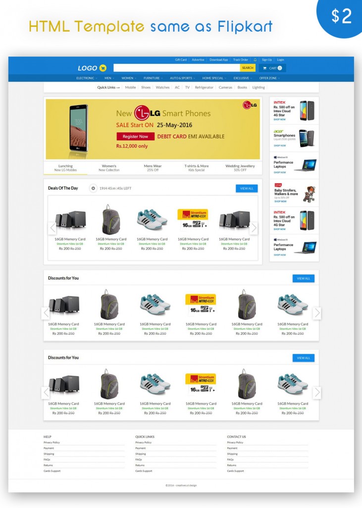 html template same as flipkart