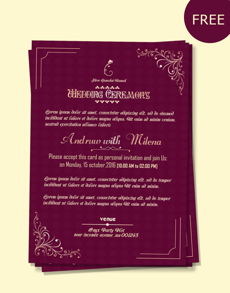 wedding card templates - Free Website Templates Download - Psd template ...