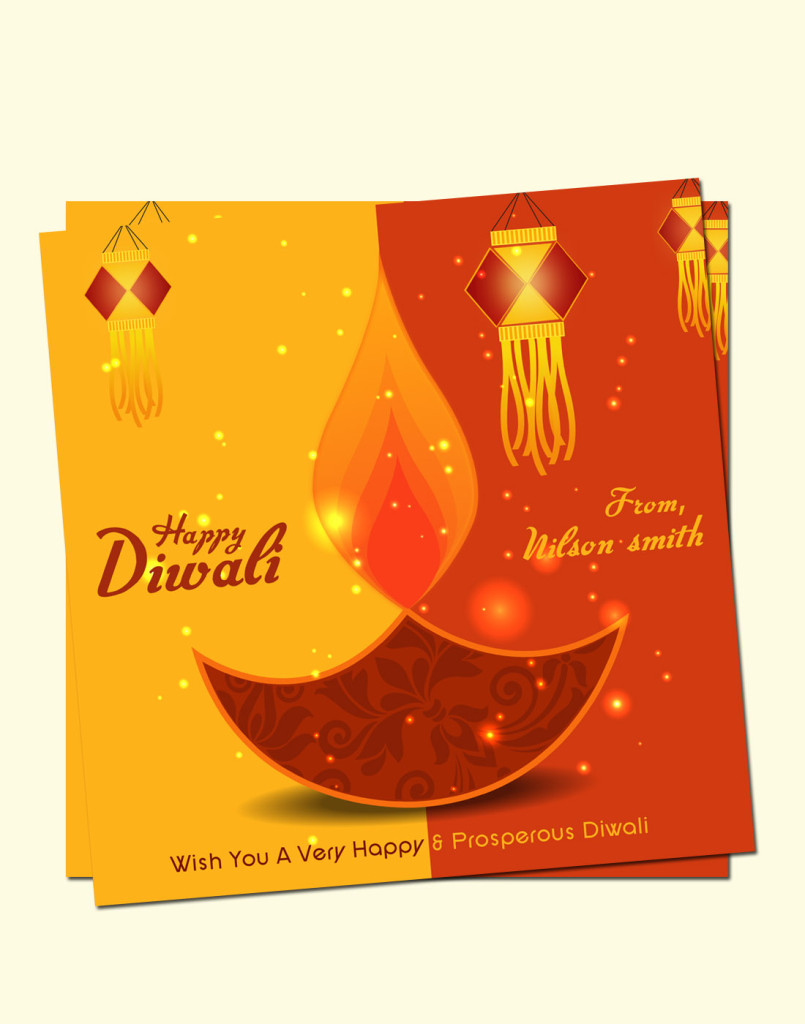 Diwali Vector Card Template