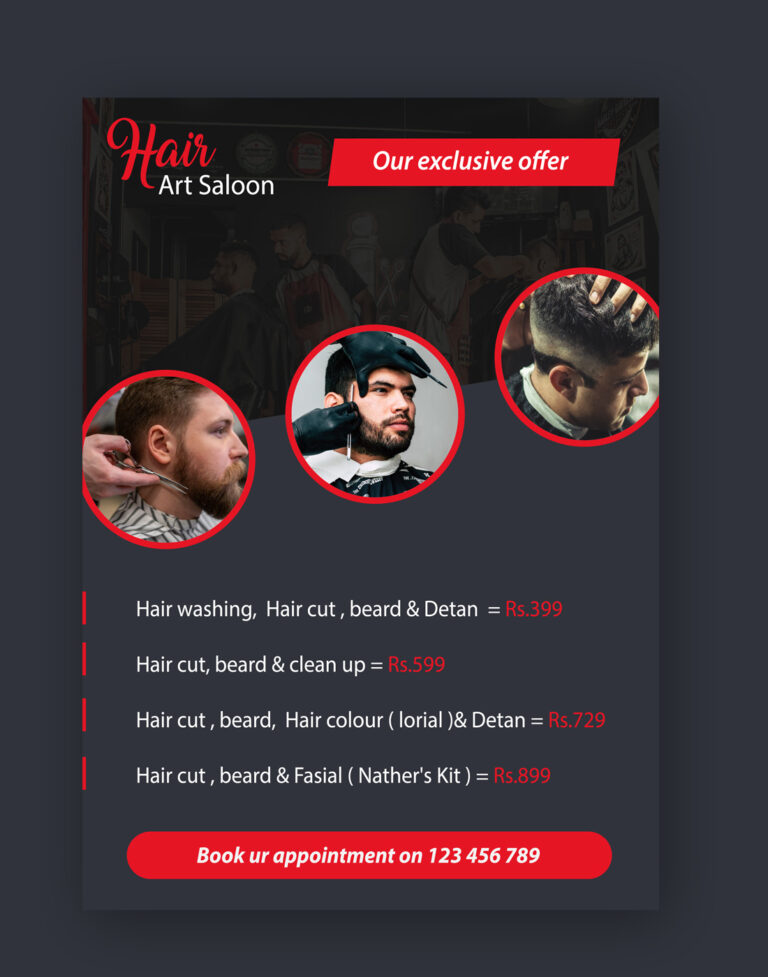 hair saloon flayer PSD template - Free Website Templates Download - Psd ...