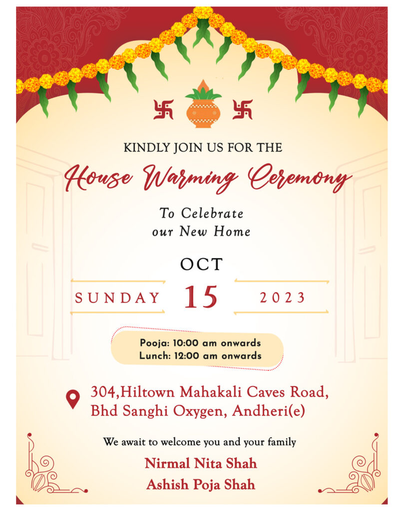 House warming invitation Card