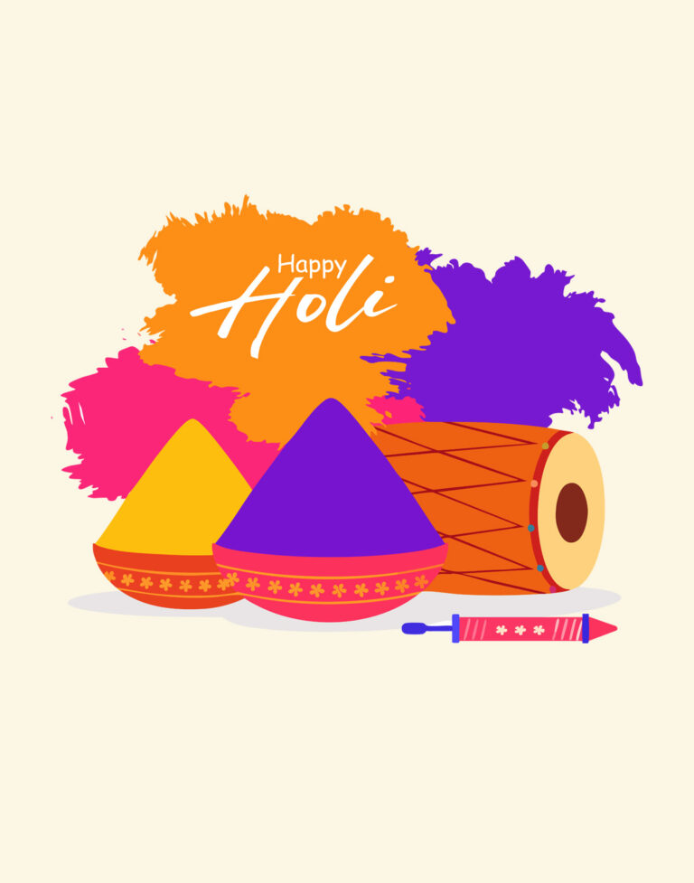 Happy Holi Vector Illustration & PSD Template Download - Free Website ...